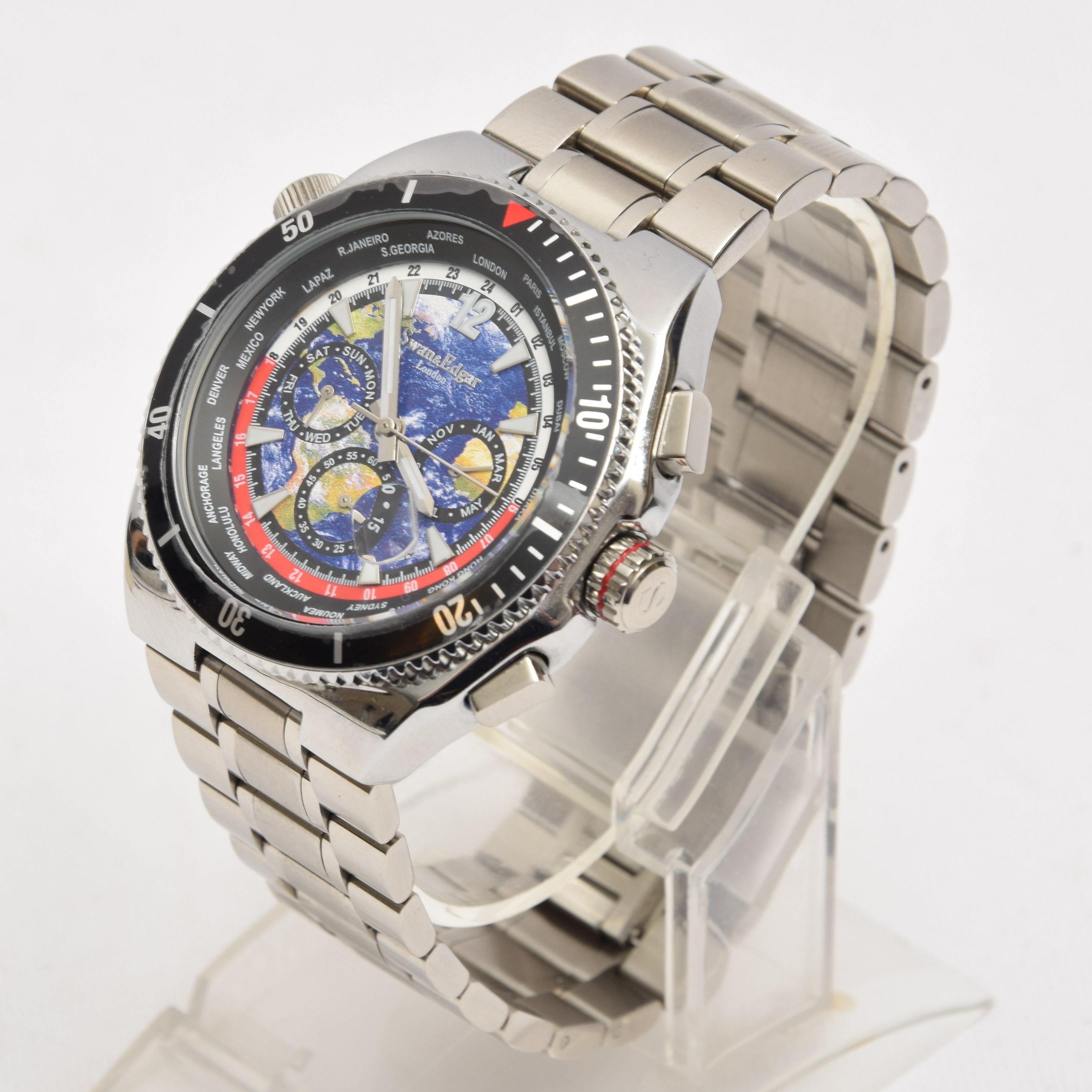 Pre-owned Swan & Edgar Swan & Edgar World Travel Automatic Chronograph ...